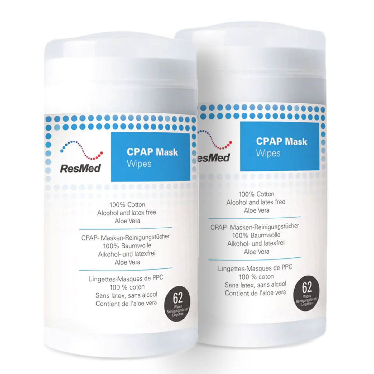 ResMed CPAP Wipes 62 Twin Pack - Easy CPAP